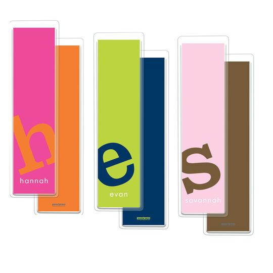 Personalized Letter Perfect Solid Bookmarks in Your Color Choice
